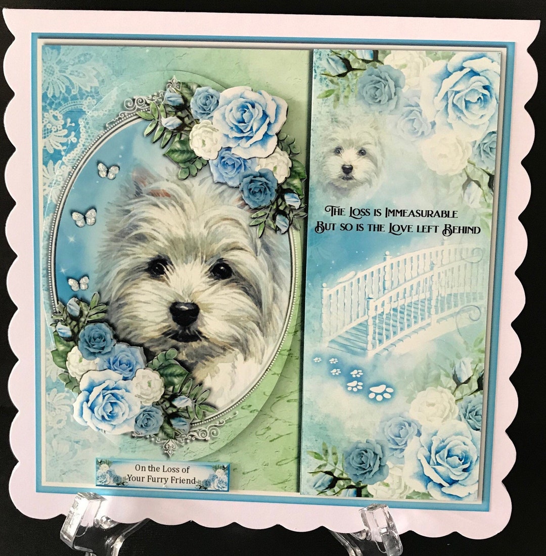 Sympathy Condolence Thinking of You Handmade 3D Card Dog Sympathy Dog ...