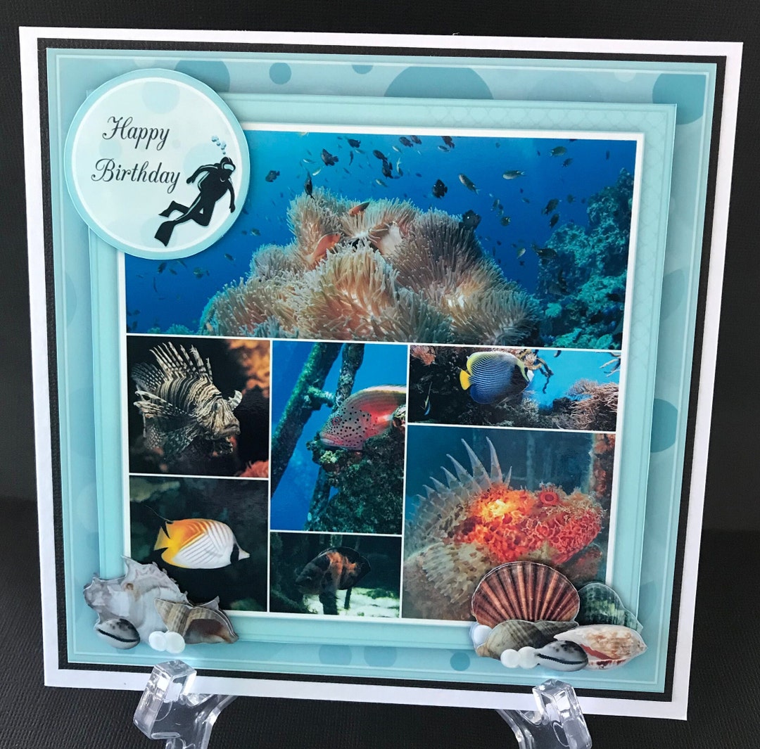 Snorkelling Scuba Diving Underwater Marine Handmade Birthday - Etsy