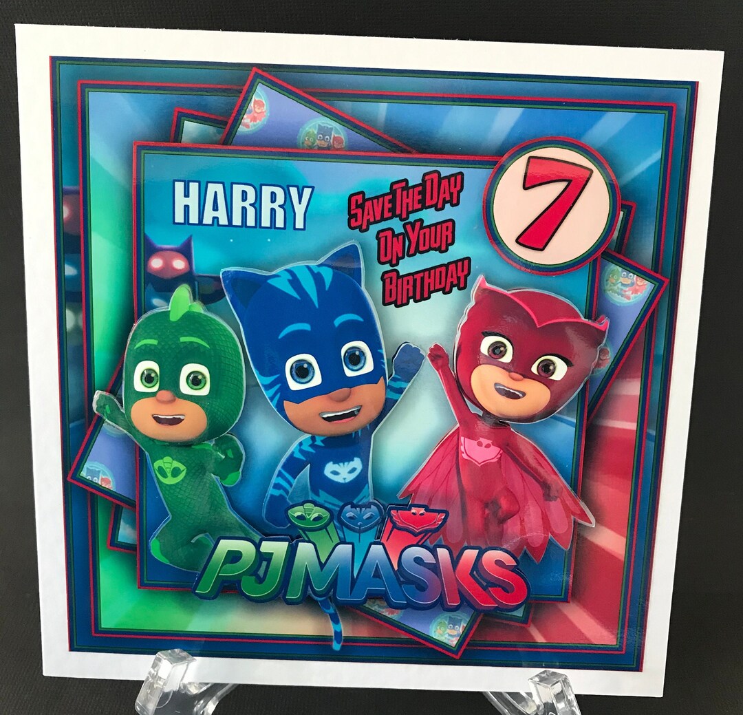 PJ Masks Boys Girls Handmade 3D Birthday Cards - Etsy