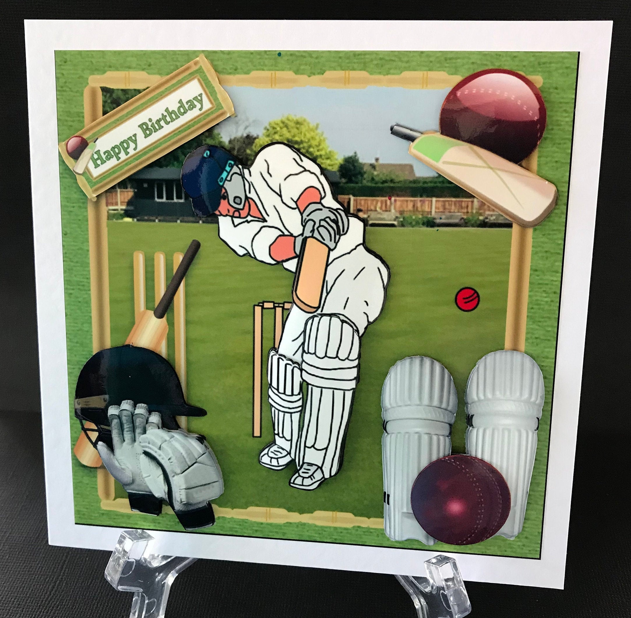 Cricket Mens Boys Handmade 3D Birthday Card Son Grandson - Etsy.de