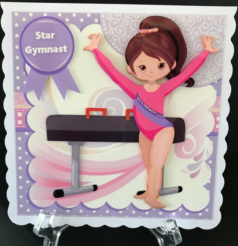Girls Gymnastics Gym Sports Handmade 3D Birthday Card | Etsy