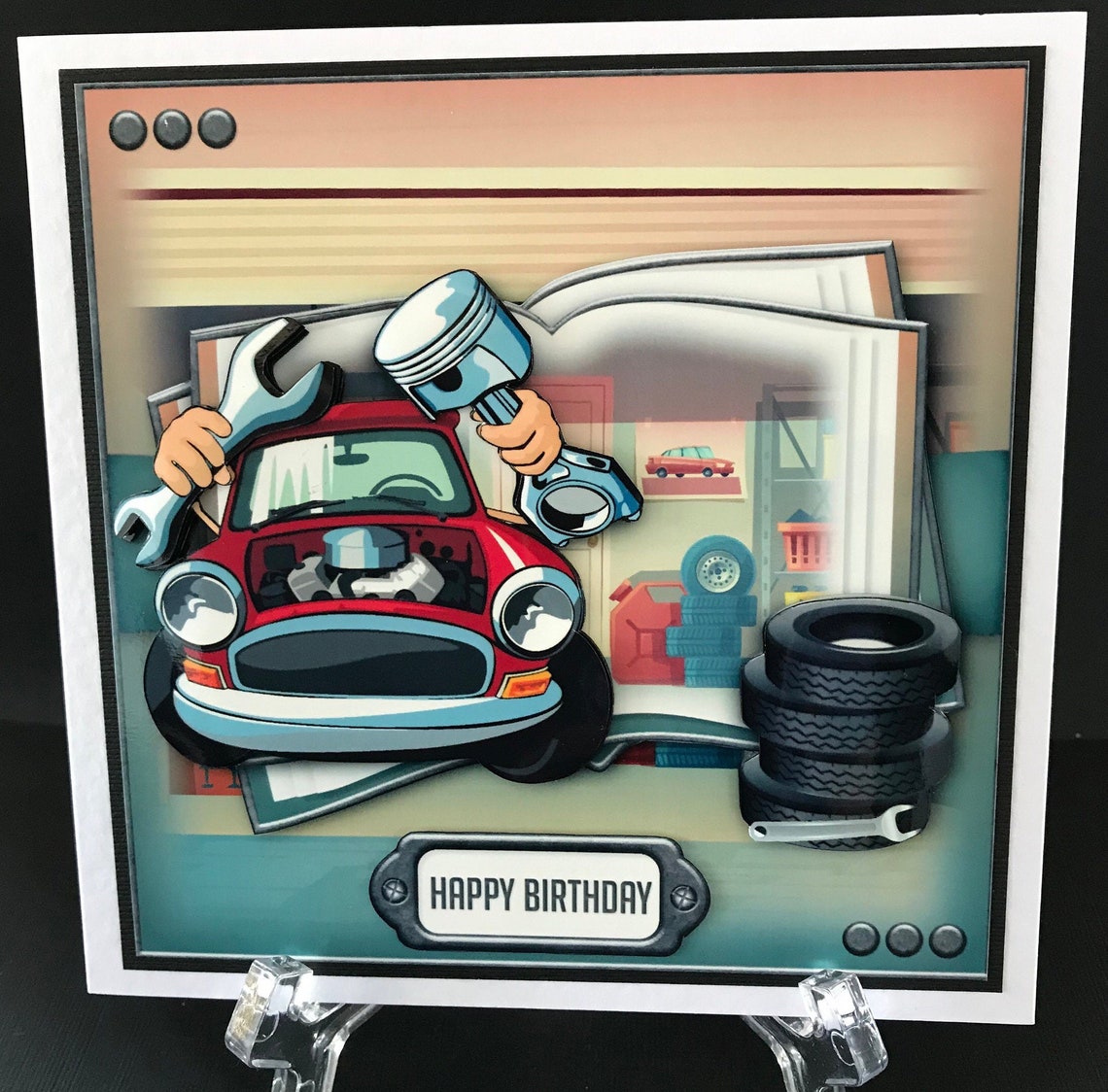 Mechanic Male Female Handmade Birthday Card 3D - Etsy