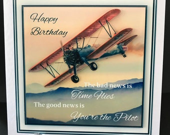 Pilot Birthday Card - Etsy Australia