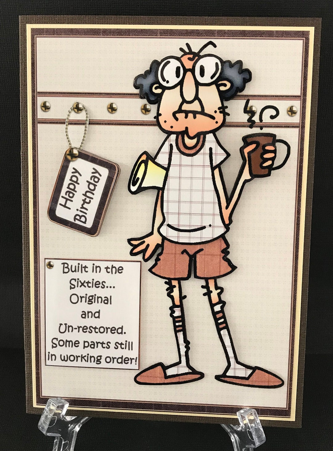 Built in the 60s Handmade Male Birthday Card 3D Dad Grandad Friend - Etsy