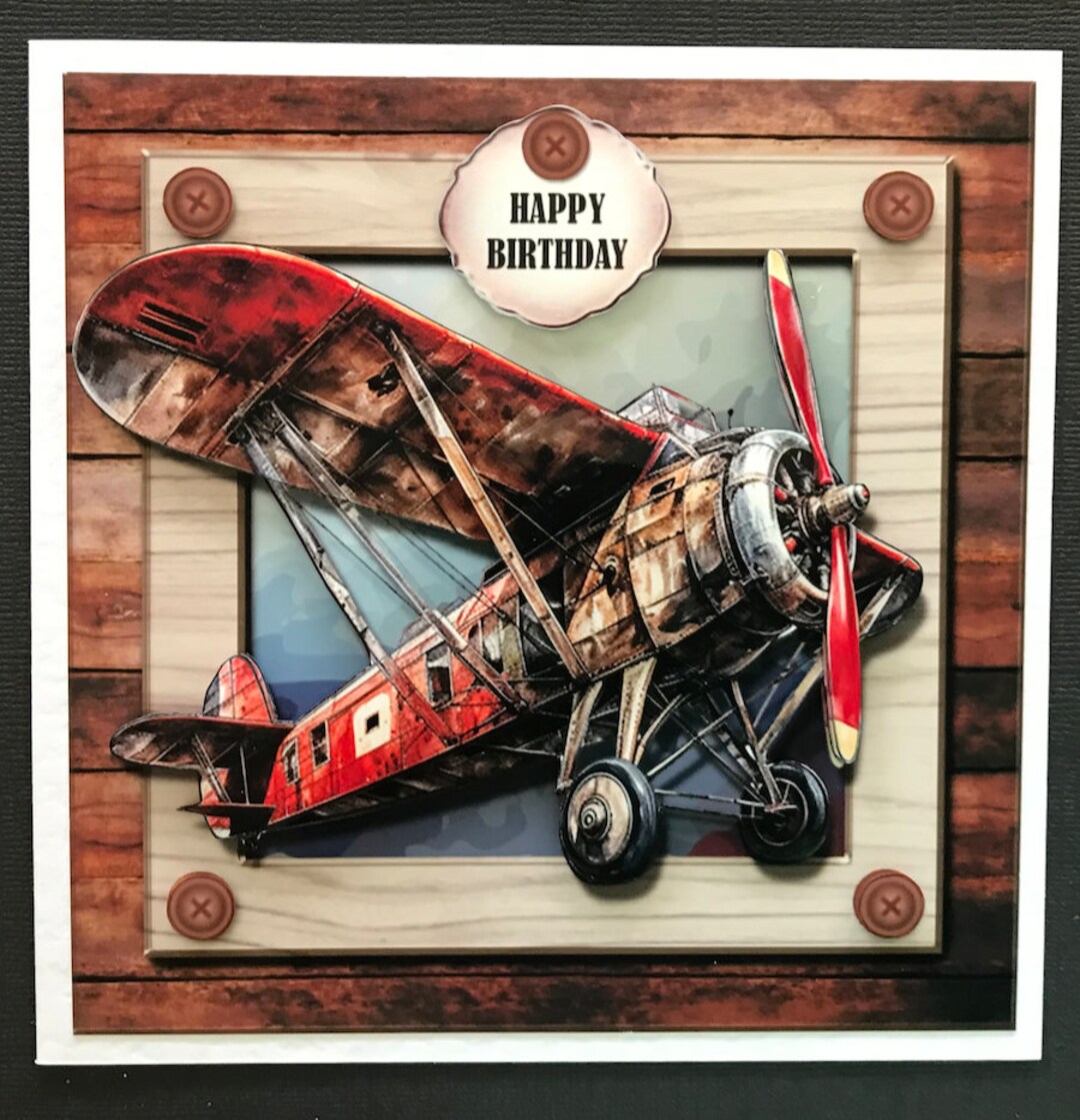 Vintage Plane Flying Pilot Airplane Light Aircraft Handmade Birthday ...