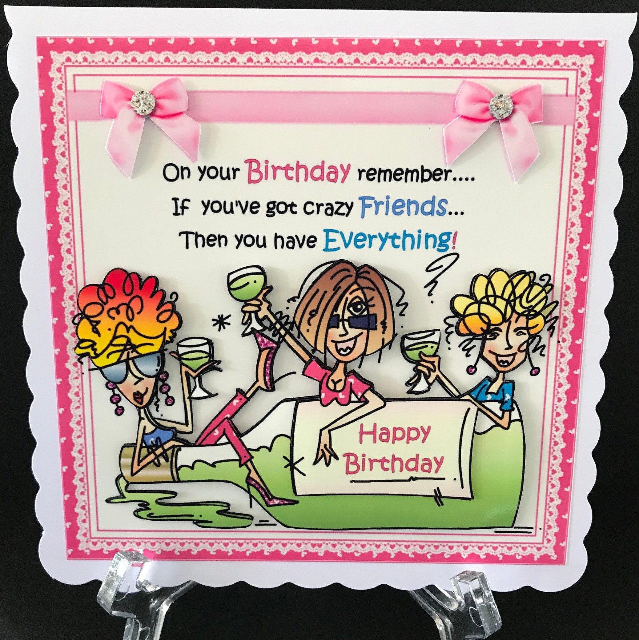 Female Girls Ladies Funny Humorous Handmade 3D Birthday Card | Etsy