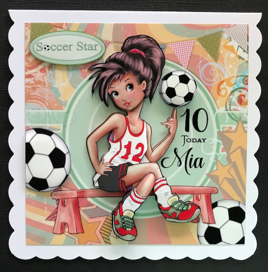 Soccer Girls Granddaughter Daughter Handmade 3D Soccer Birthday Card - Etsy