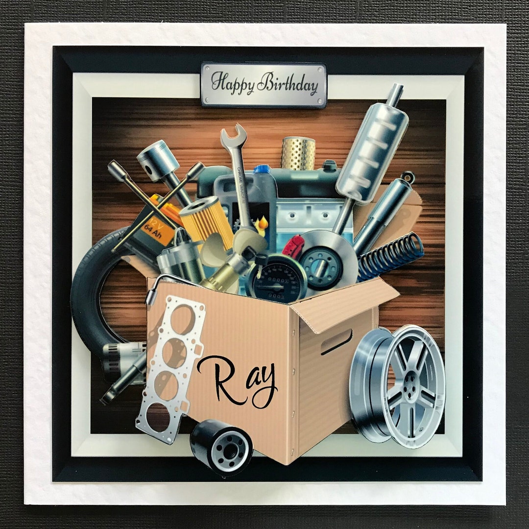 Motor Mechanic Handmade Birthday Card 3D Male Female - Etsy