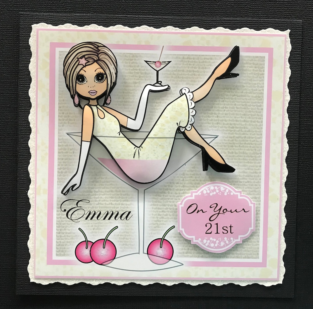 21 21st Birthday Female Girls Handmade 3D Birthday Card - Etsy