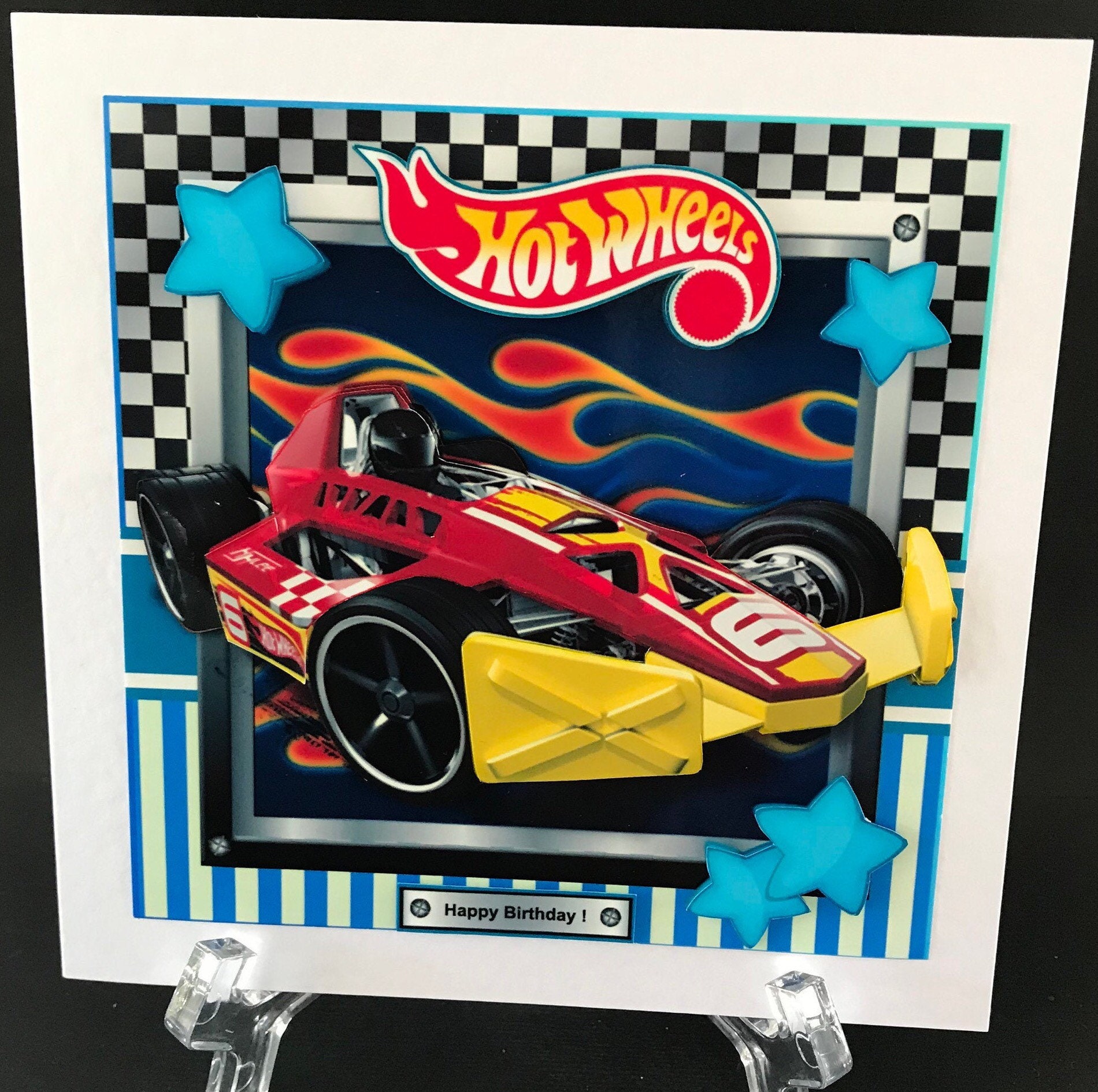 Hot Wheels Racing Cards Hot Rods Boys Handmade 3D Birthday - Etsy UK