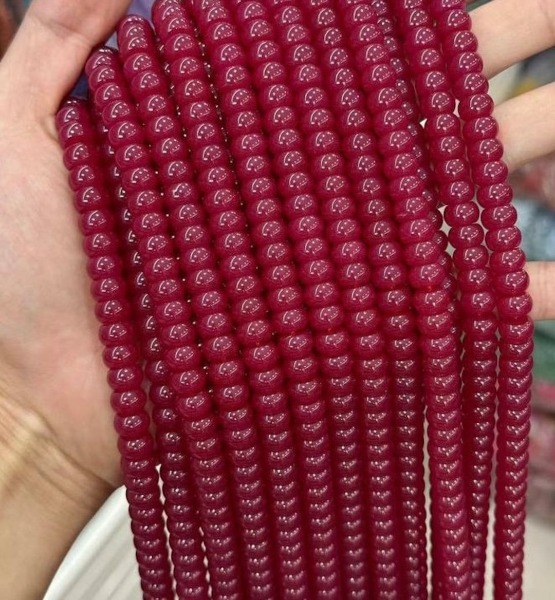Natural Genuine Red Ruby Rondelle Beads,micro Ruby Spacers Wheel Loose ...