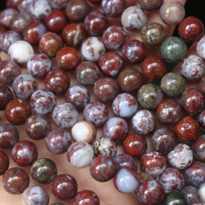 Natural Red Lightning Agate Beads 8mm 10mm Smooth and Round Beads,15 ...