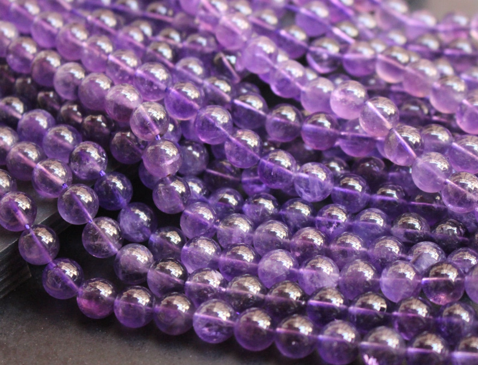 Natural Purple Amethyst Quartz Smooth Round Beads Wholesale 4mm 6mm 8mm ...