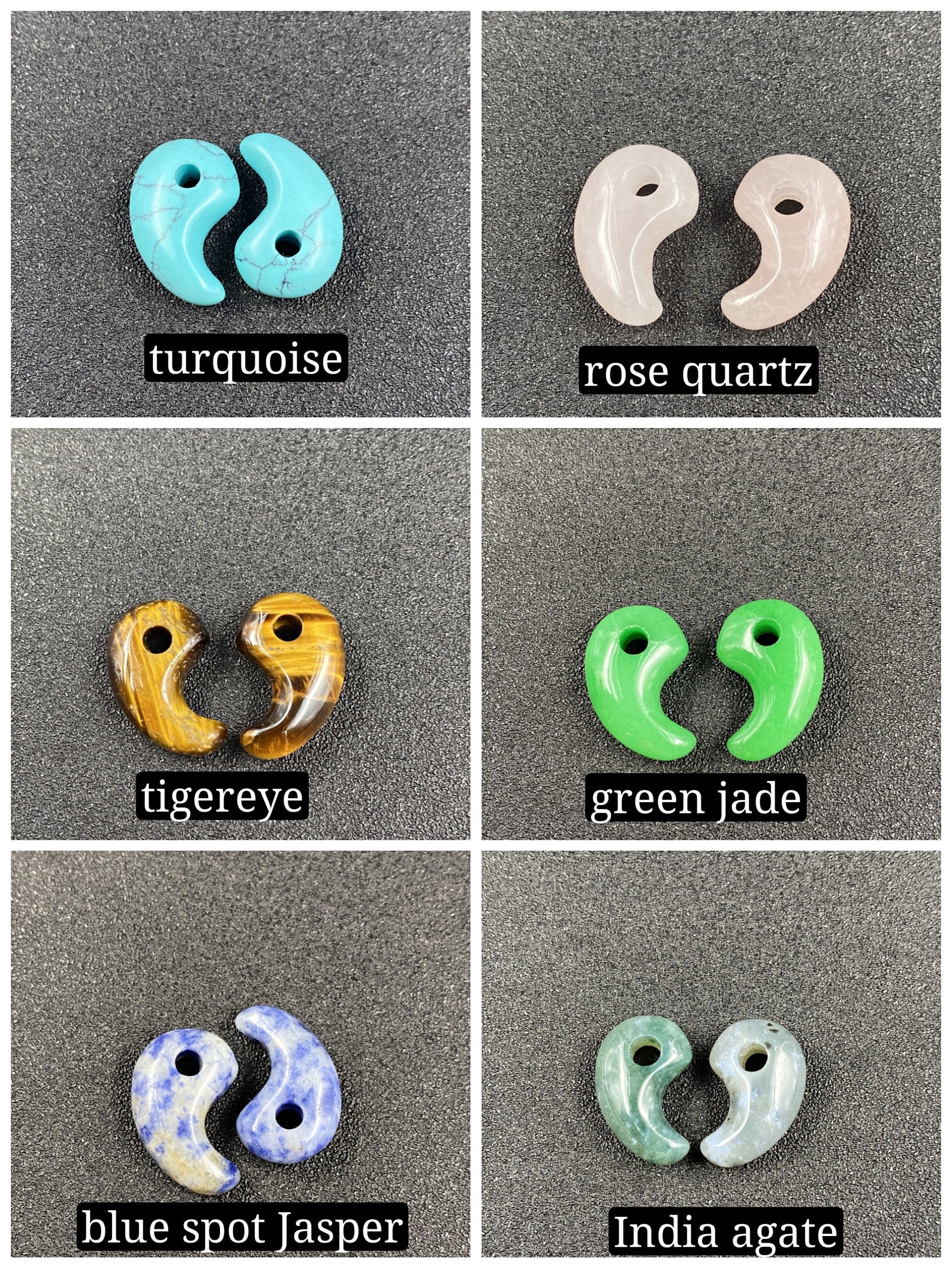 10 Pcs Natural Agate Pendant Beads Comma Shape Pendant for - Etsy