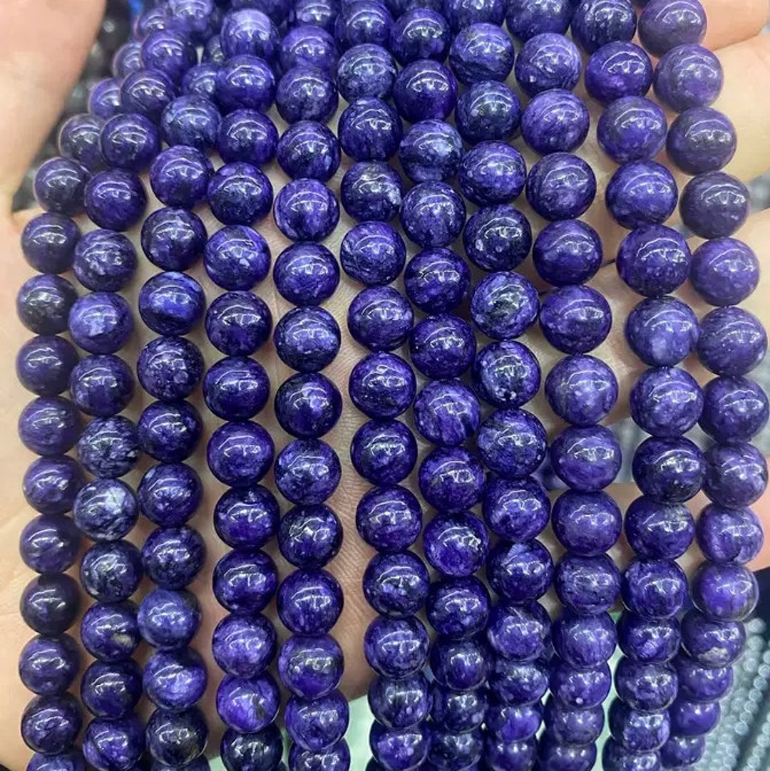 Charoite Stone Gemstone Round Beads 4mm 6mm 8mm 10mm,15 Inch Full ...