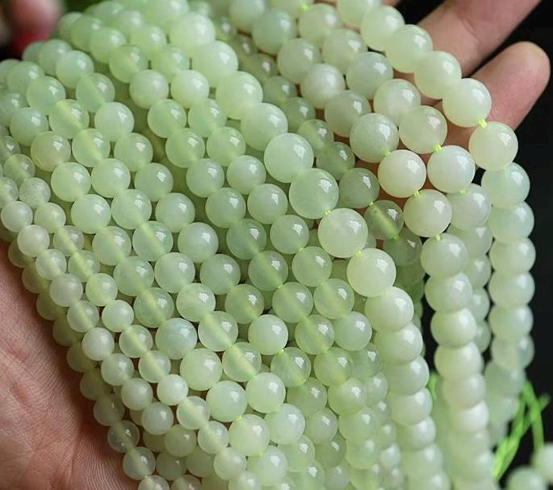 Natural New Jadeite Smooth Round Beads 4mm 6mm 8mm 10mm 12mm 15 Inches ...