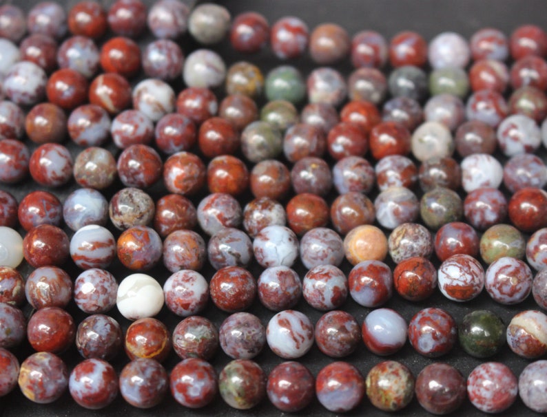 Natural Red Lightning Agate Beads 8mm 10mm Smooth and Round | Etsy