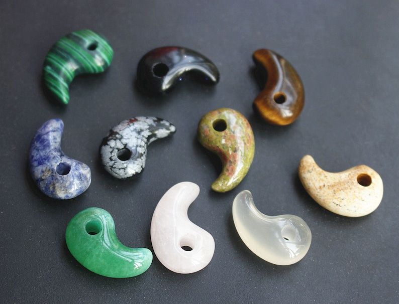 10 Pcs Natural Agate Pendant Beads Comma Shape Pendant for - Etsy
