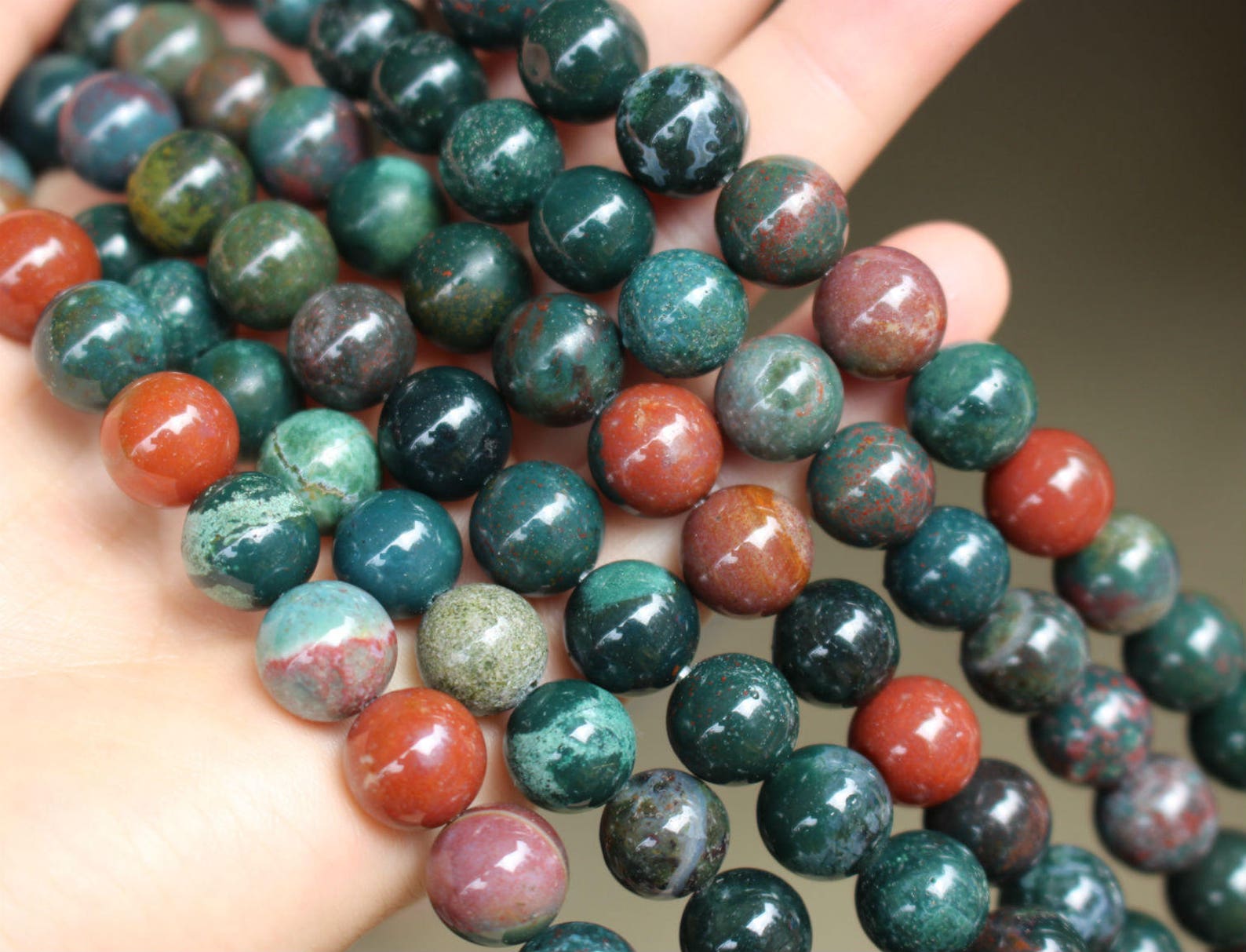 Natural Bloodstone Beads 6mm 8mm 10mm 12mm Smooth and Round Beads-15 ...
