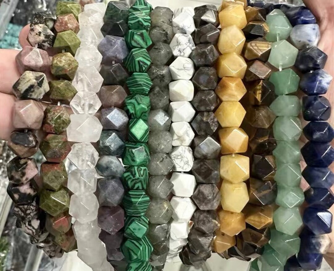 Natural Agate Crystal Faceted Nugget Gemstone Beads, Vertical Hole ...
