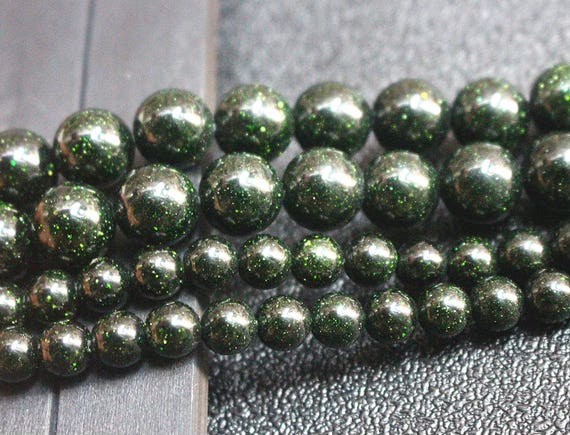 4mm 6mm 8mm 10mm 12mm Green Goldstone Beads Smooth Round | Etsy