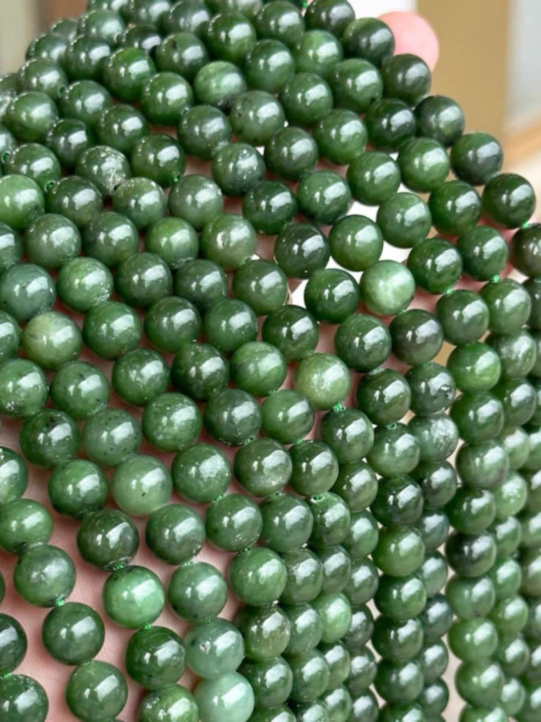 Natural Genuine Canada Green Jade Round Beads,6mm 8mm 9mm Natural and ...