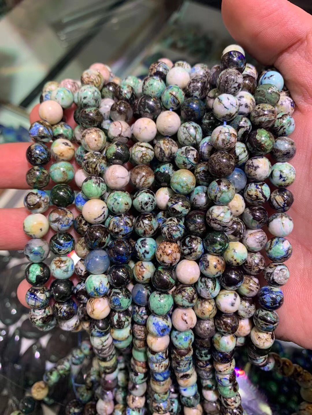 Natural Genuine Peruvian Barite Aggregation Smooth Round Gemstone Beads ...