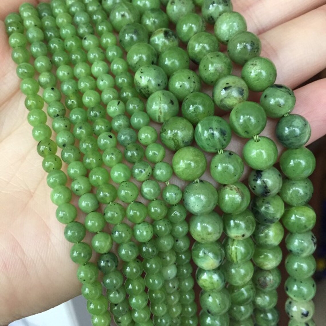 Natural Genuine Canada Green Jade Round Beads4mm 6mm 8mm 10mm - Etsy