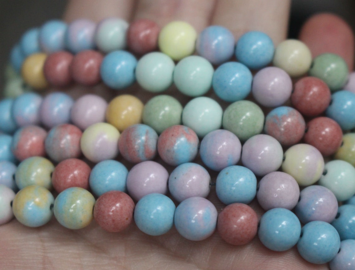 6mm 8mm 10mm Natural Rainbow Agate Smooth Gemstone Round - Etsy France