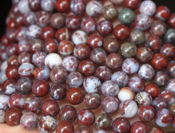 Natural Red Lightning Agate Beads 8mm 10mm Smooth and Round | Etsy