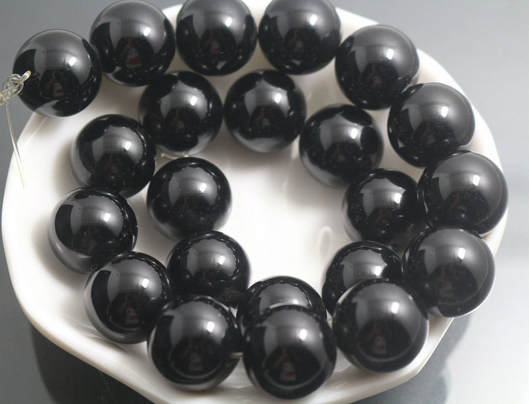 Natural Black Onyx Round Loose Beads Wholesale, 4-20mm - 15'' Strands ...