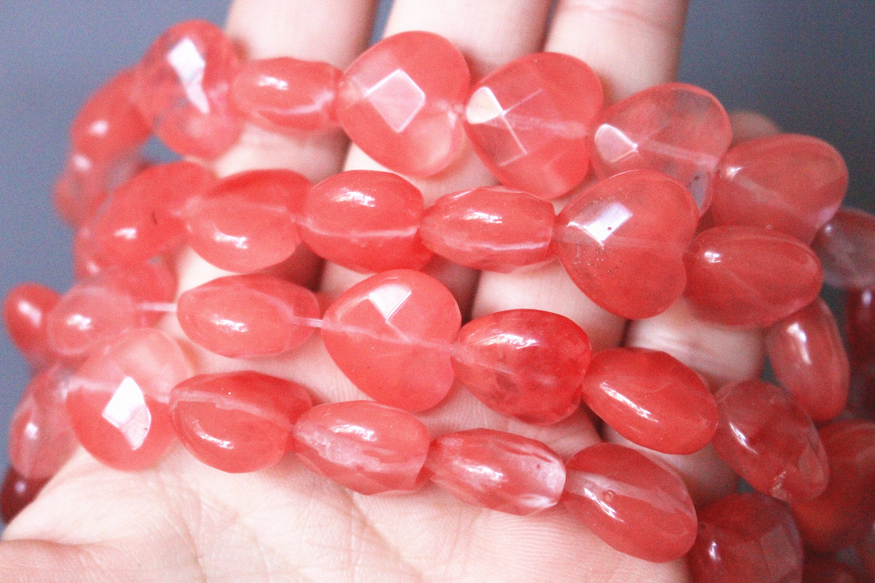 Natural Red Cherry Quartz Faceted Heart Shape Beads 15mmheart - Etsy