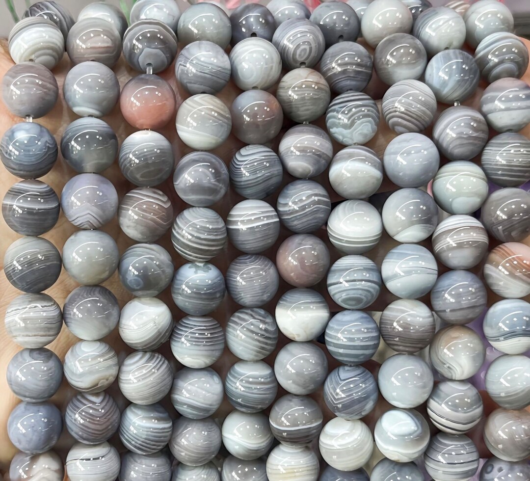 High Grade Natural Milky Gary Botswana Agate Beads 10mm 12mm Agate ...