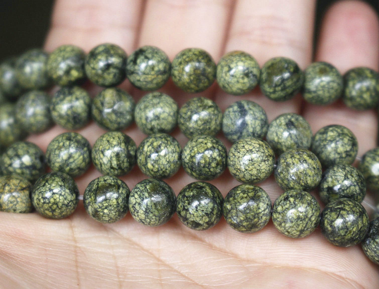 Natural Russian Serpentine Gemstone Loose Beads 8mm Round | Etsy