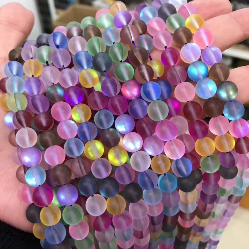 Frosted Aurora Borealis Crystal Matte Beads 6mm 8mm 10mm 12mm | Etsy