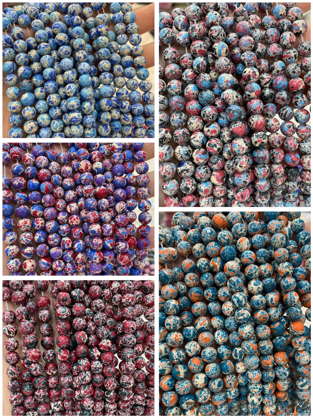 Rainbow Sea Sediment Jasper, Mixed Color Emperor Stone Smooth Round ...