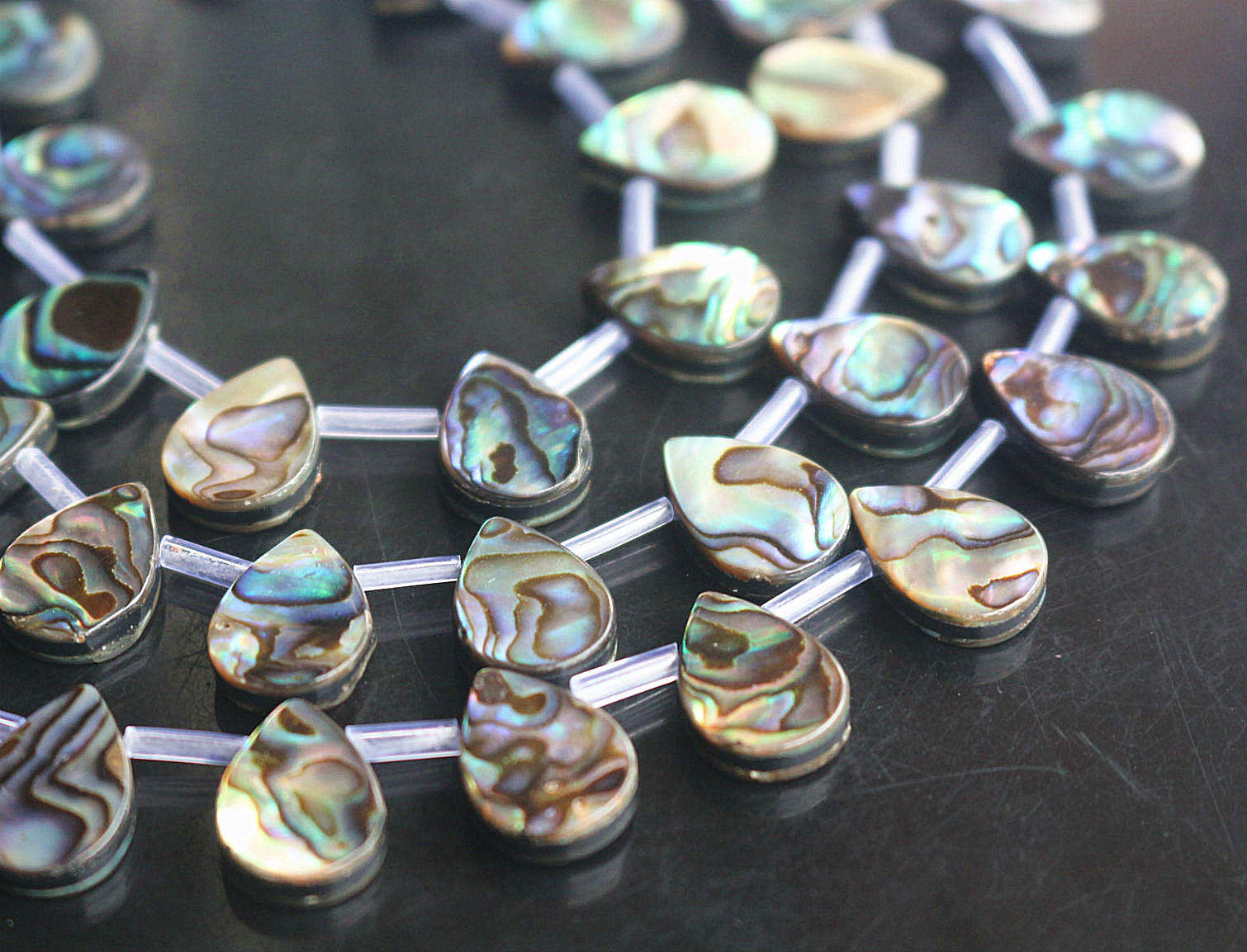 Natural Abalone Shell Beadsteardrop Black Shell Beads 15 | Etsy