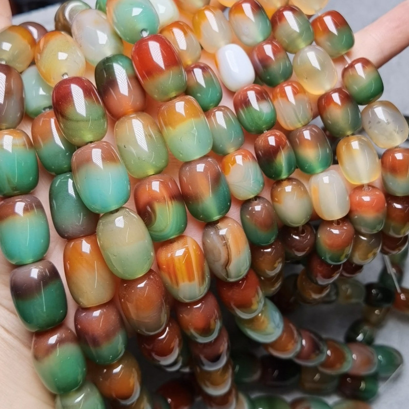 Natural Peacock Agate Barrel Beads,peacoce Agate Beads, 15 Inches - Etsy