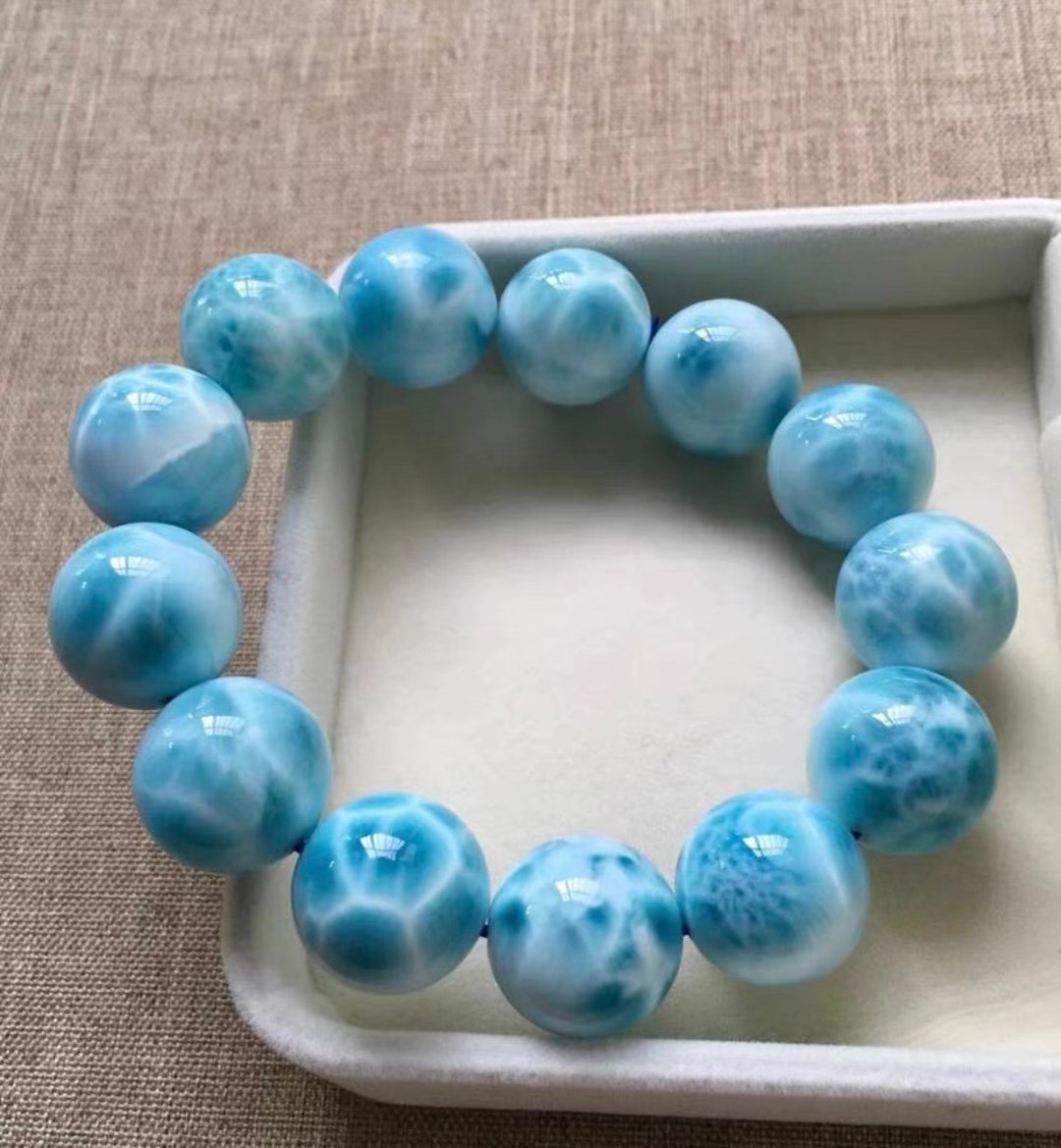 7-20mm Natural Larimar Beaded Bracelet,handmade Jewelry Gifts,high ...