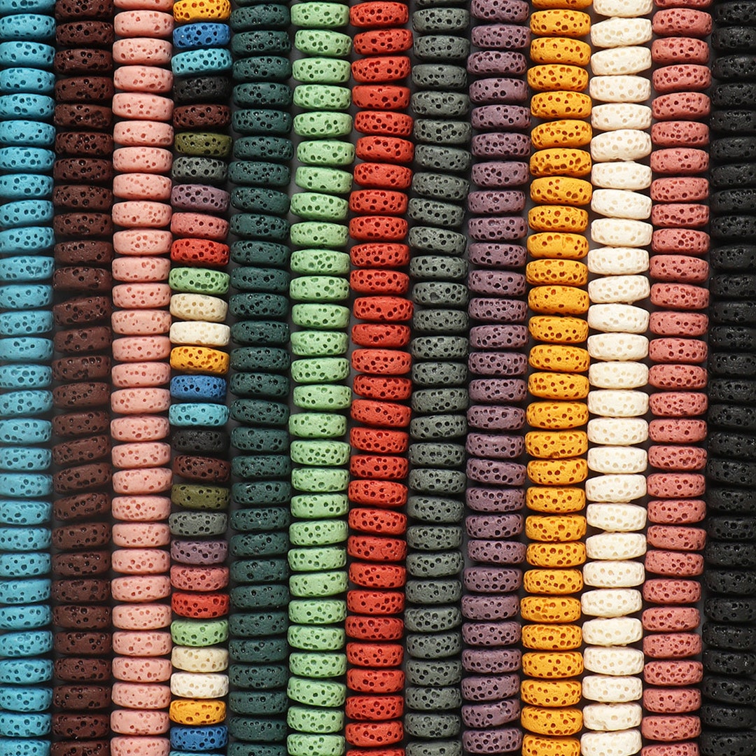 8mm 10mm VOLCANIC ROCKS Rondelle Beads,lava Abacus Beads Spacer Beads ...