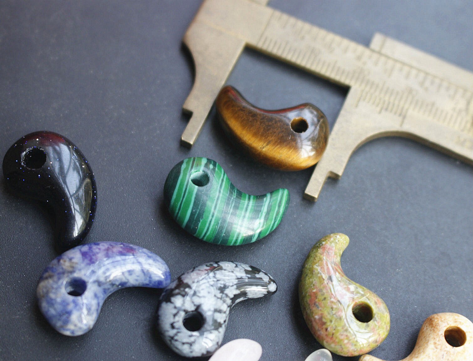 10 Pcs Natural Agate Pendant Beads Comma Shape Pendant for - Etsy