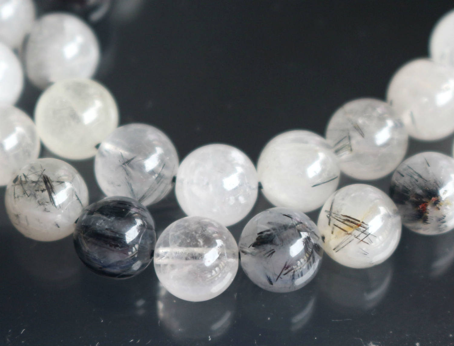 Natural Black Rutilated Crystal Quartz Round Beads 4mm 6mm 8mm - Etsy
