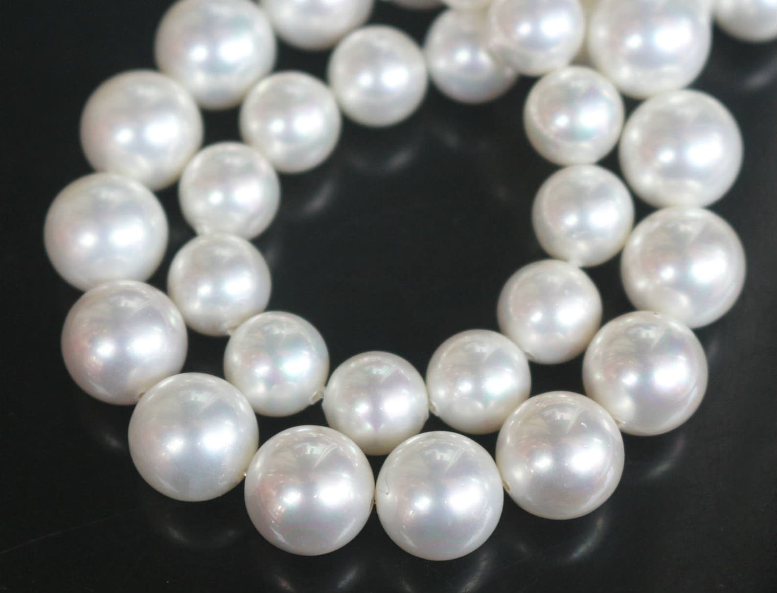 South Sea Shell Beads Round Shell Beads White Shell Beads | Etsy