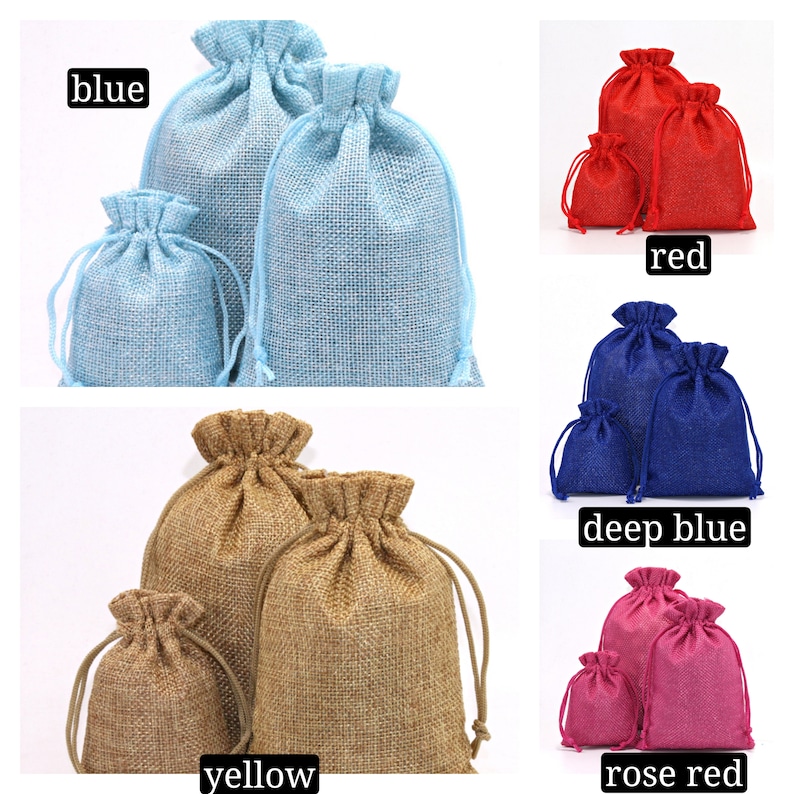 50 PCS Hemp Bag Drawstring Bags Pouch Wedding Favor Gift Packaging Bag ...