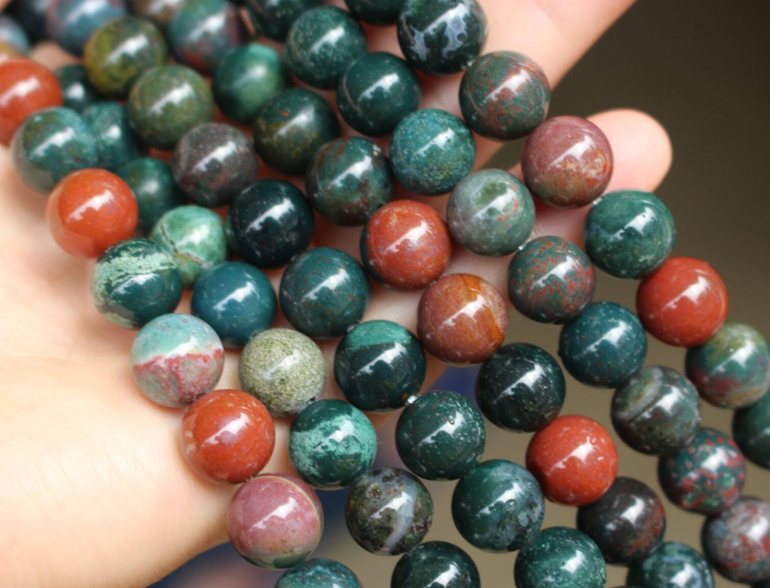 Natural Bloodstone Beads 6mm 8mm 10mm 12mm Smooth and Round Beads-15 ...