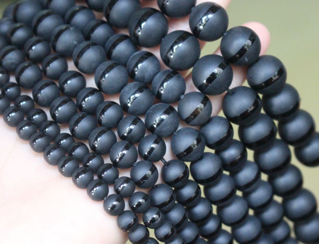 Matte Black Onyx Round Beads, 15'' Full Strand (6mm-14mm) - Etsy