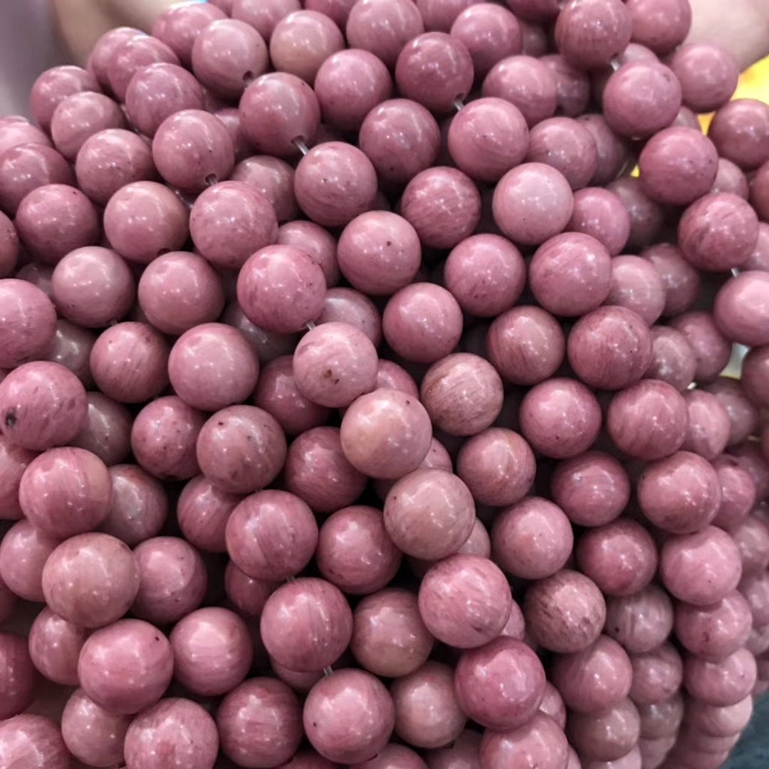 Natural AA Pink Rhodonite Smooth Round Beads 4mm 6mm 8mm 10mm 12mm,15 ...