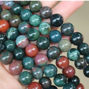 Natural Bloodstone Beads 6mm 8mm 10mm 12mm Smooth and Round Beads-15 ...