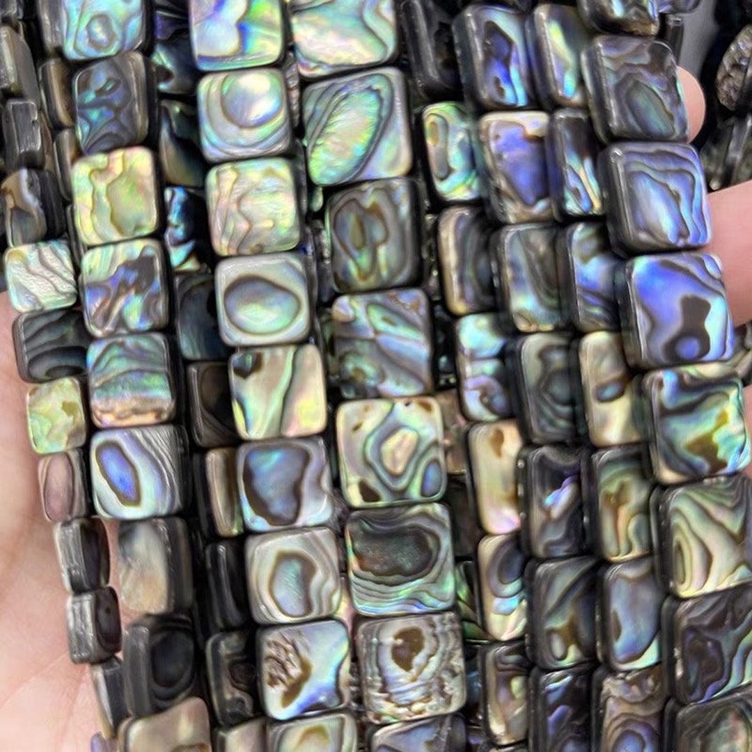 Abalone Shell Square Beads, Natural Black, 15 Inch Strand - Etsy