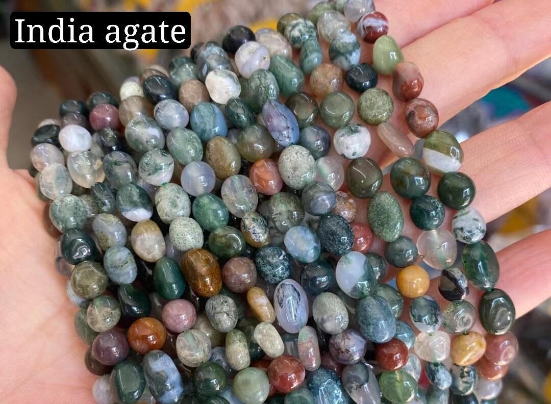Natural India Agate,red Carnelian,aventurine Pebble Nugget Beads (15 ...